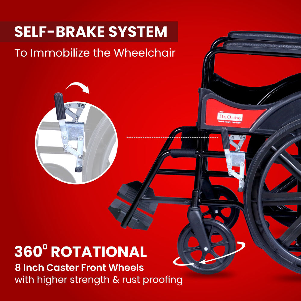 Foldable Wheelchair with Comfortable Design for Easy Mobility – Dr. Ortho