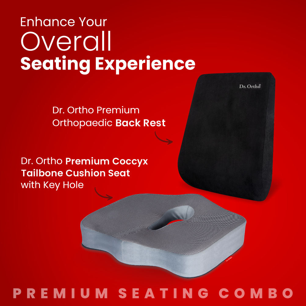 Premium Back Rest & Coccyx Cushion Combo – Ultimate Comfort & Support ...