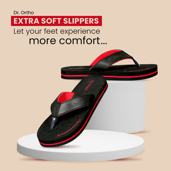 Extra Soft Slippers for Men – Black, Lightweight & Comfortable – Dr. Ortho